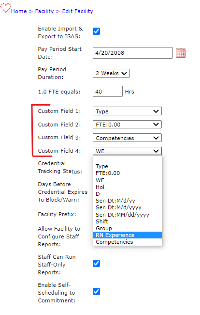 Custom Schedule Fields