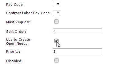 Defining Shifts Used to Generate Open Needs